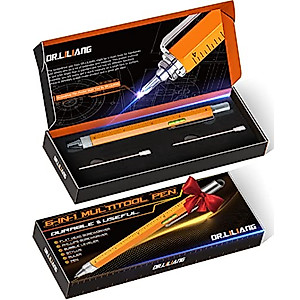 Valentines Day Gifts for Him Her - 6 In 1 Multitool Pen Gadgets Tools Gifts For Men Fathers Grandpa Son Birthday Gifts, Woodworkers DIY Handyman, Ruler, Level, Screwdriver, Stylus, Ballpoint Pen