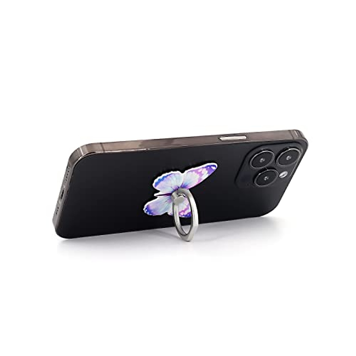 LaMignonne Butterfly Cell Phone Ring Holder Finger Ring Grip Stand 360° Rotation 180° Flip Universal Kickstand Compatible with All Smartphones (Lilac)