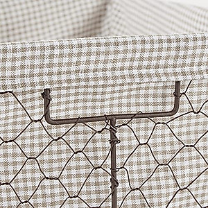 DII Farmhouse Chicken Wire Storage Baskets with Liner, Set of 5, Rustic French Blue, Assorted Sizes, 5 Piece