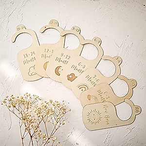 ibwaae Wooden Baby Closet Size Divider Organizer Hanger Clothing Dividers for Newborn Nursery Decor Infant to 24 Months