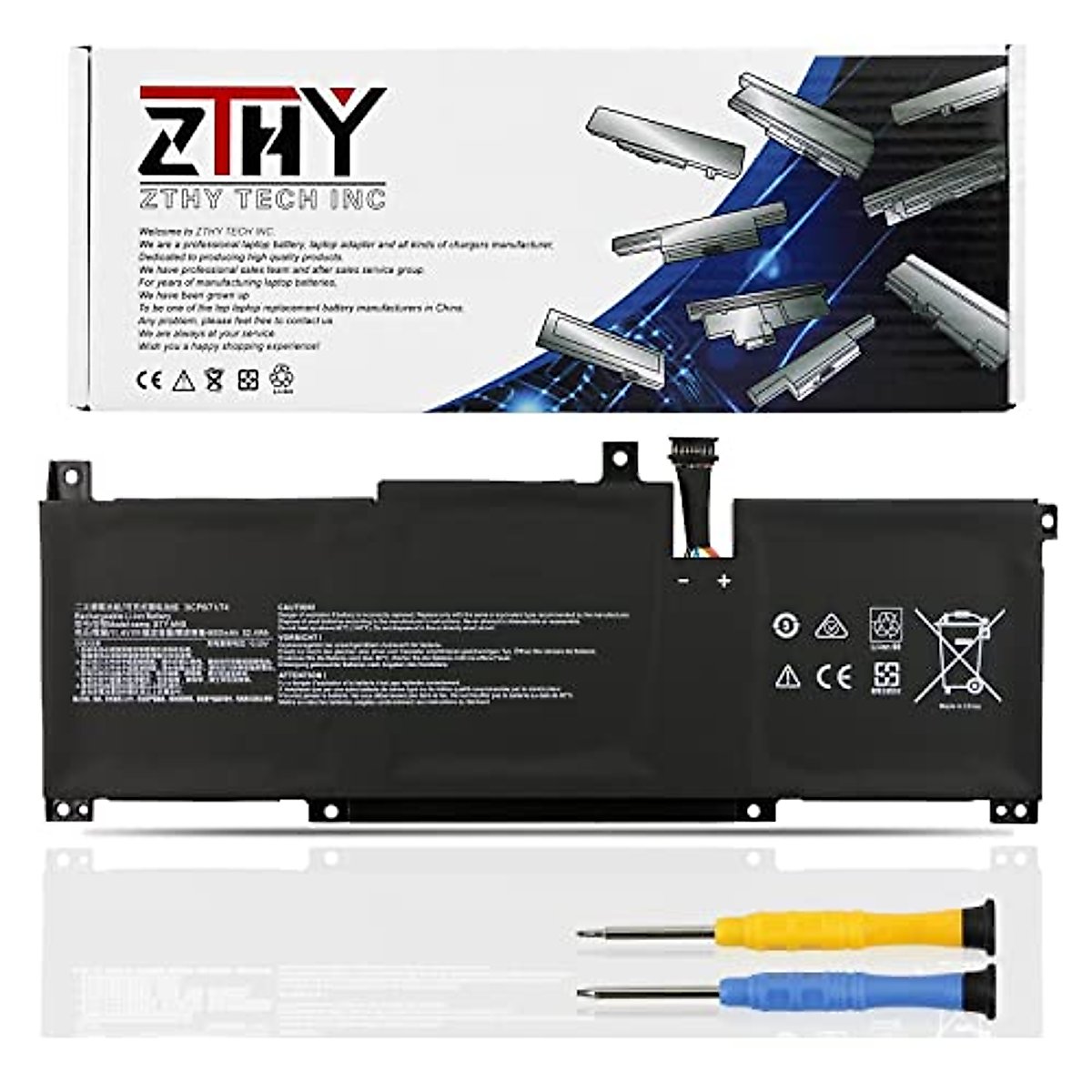 ZTHY BTY-M49 Laptop Battery Replacement for MSI Modern 14 B4M B4MW B10M B10RAS B10RASW B10RBS B11MW B11SB Prestige 14 A10M A10RAS A10RB A10RD A10SC A11MT A11SCS A11SCX Summit E14 A11SCS A11SCST 52.4Wh