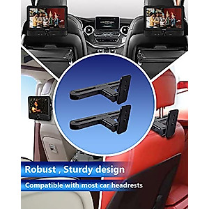 UEME Car Headrest Mounts, Angle Adjustable Headrest Dual Screen DVD Player Mount Holders, 2 Mounting Brackets WONNIE/FANGOR/Sylvania Dual Screen DVD Players