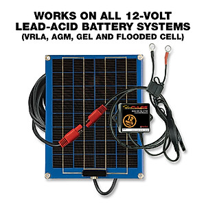 PulseTech SolarPulse SP-12 Solar Battery Charger Maintainer, 12 Watt, Blue