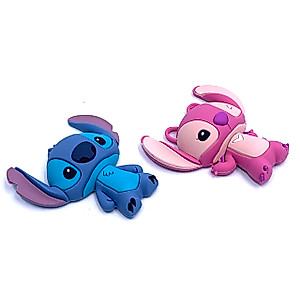 Disney Stitch 3D Foam Magnet Set - Stitch & Angel Magnets - Magnet for Refrigerators and Lockers