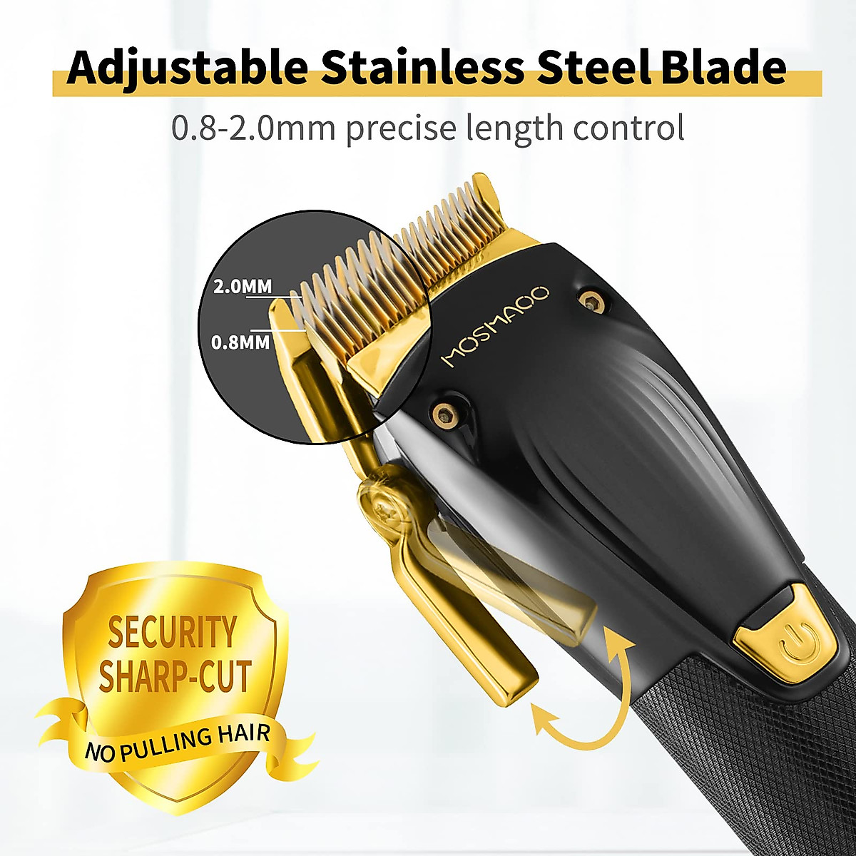 MOSMAOO Professional Cordless Hair Clippers and Hair Trimmer Combo Set for Barbers&Stylists, Clippers for Hair Cutting &Sharp Blade Beard Trimmer with Metal Guide Combs for Men, Women, and Kids