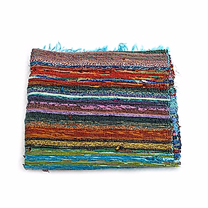 Handmade Braided Chindi Rug, Rag Rug, Area Rug, Carpet Rug, 3x5 Foot, 4x6 Foot, 5x7 Foot, Multi Color Rug (3x5 Ft (36x60 Inch))