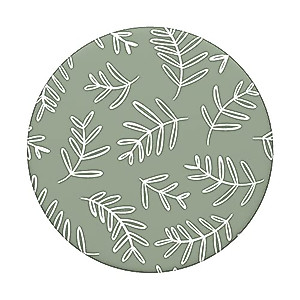 Olive Green Floral Pattern PopSockets Swappable PopGrip