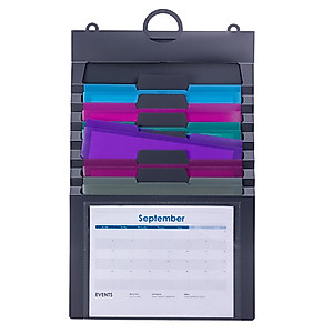 Smead Cascading Wall Organizer Gen 2, 6 Pockets, Letter Size, Gray/Jewel Pockets (92063)