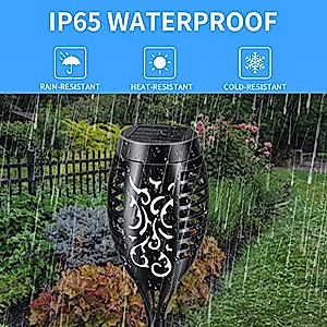 SHEDALED Solar Lights Outdoor 12 Pack, Solar Torch Light with Flickering Flame, Waterproof Outdoor Lighting Solar Powered Pathway Lights, Decoration Lighting for Garden Yard Patio, Auto On/Off