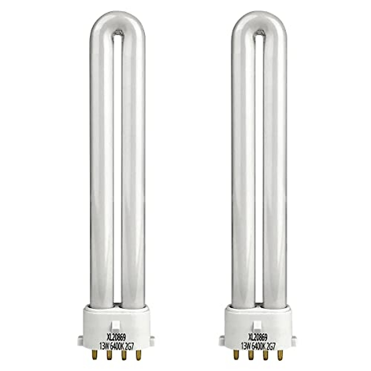 2 Pack Xtralite 13w Daylight Replacement Bulb, 4 Pin 2G7 Base (6400k)