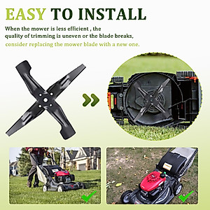 Zejoot 72531-VH7-000 & 72511-VH7-000 Lawn Mower Blade Set 21" for HRX217, HRX217K1, HRX217K2, HRX217K3, HRX217K4 Models MicroCut Twin Blades