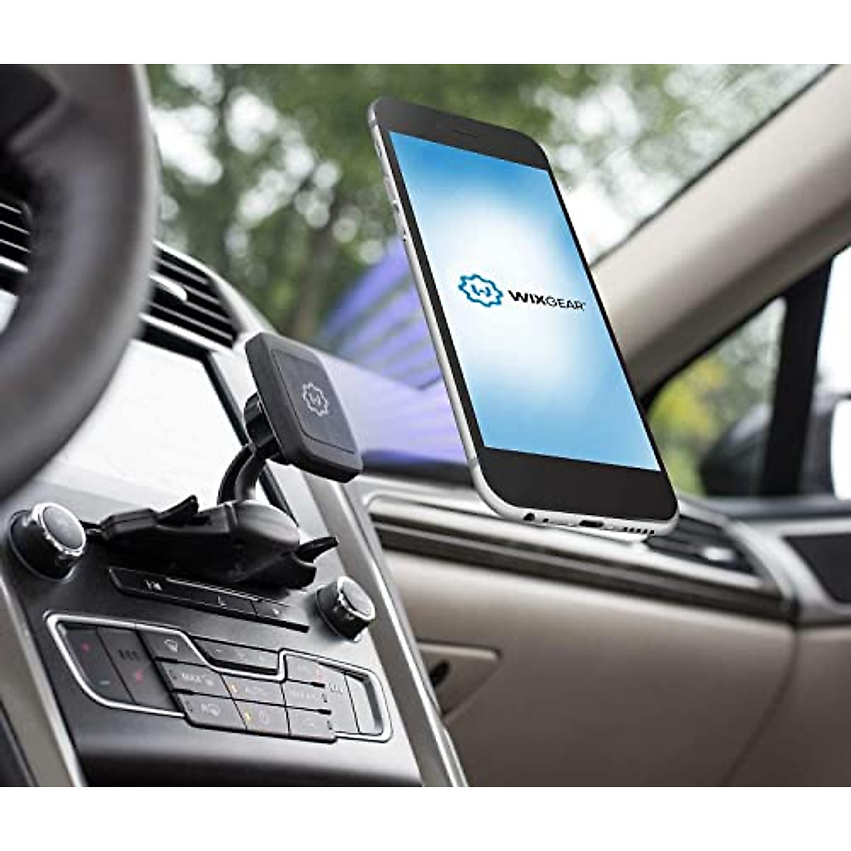 WixGear Cd Mount, CD Slot Magnetic Car Mount Holder for Cell Phones and Mini Tablets with Fast Swift snap Technology, [Only Fits CD Player Slots Measuring 4.5 to 5 Inches]