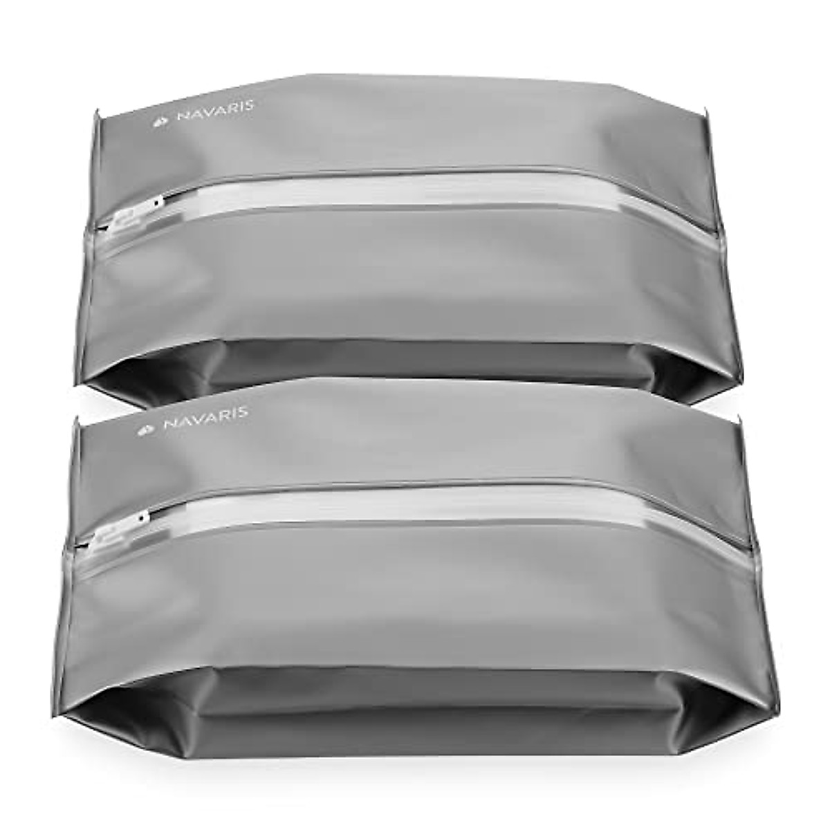 Navaris Wet Wipes Dispenser - Set of 2 Baby Wipe Travel Refillable Pouch Holder Container Bag Case - Portable Flushable Wipes Dispenser - Grey