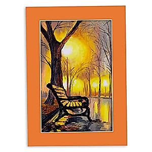 13x19 Mat Bevel Cut for 11x15 Photos - Acid Free Orange Precut Matboard - For Pictures, Photos, Framing - 4-ply Thickness