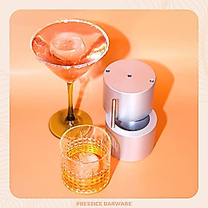 Pressice Barware Ice Ball Press - Effortlessly Make Giant 2.3" Ice Balls - Includes Aircraft Grade Aluminum Ice Press and Ice Mold - Assembled in the US (Ice Press, Blue)