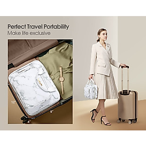 Luxtude Large Hanging Toiletry Bag for Women, Travel Toiletry Bag with Hanging Hook, Waterproof Cosmetic Makeup Organizer for Bathroom Shower Accessories etc.