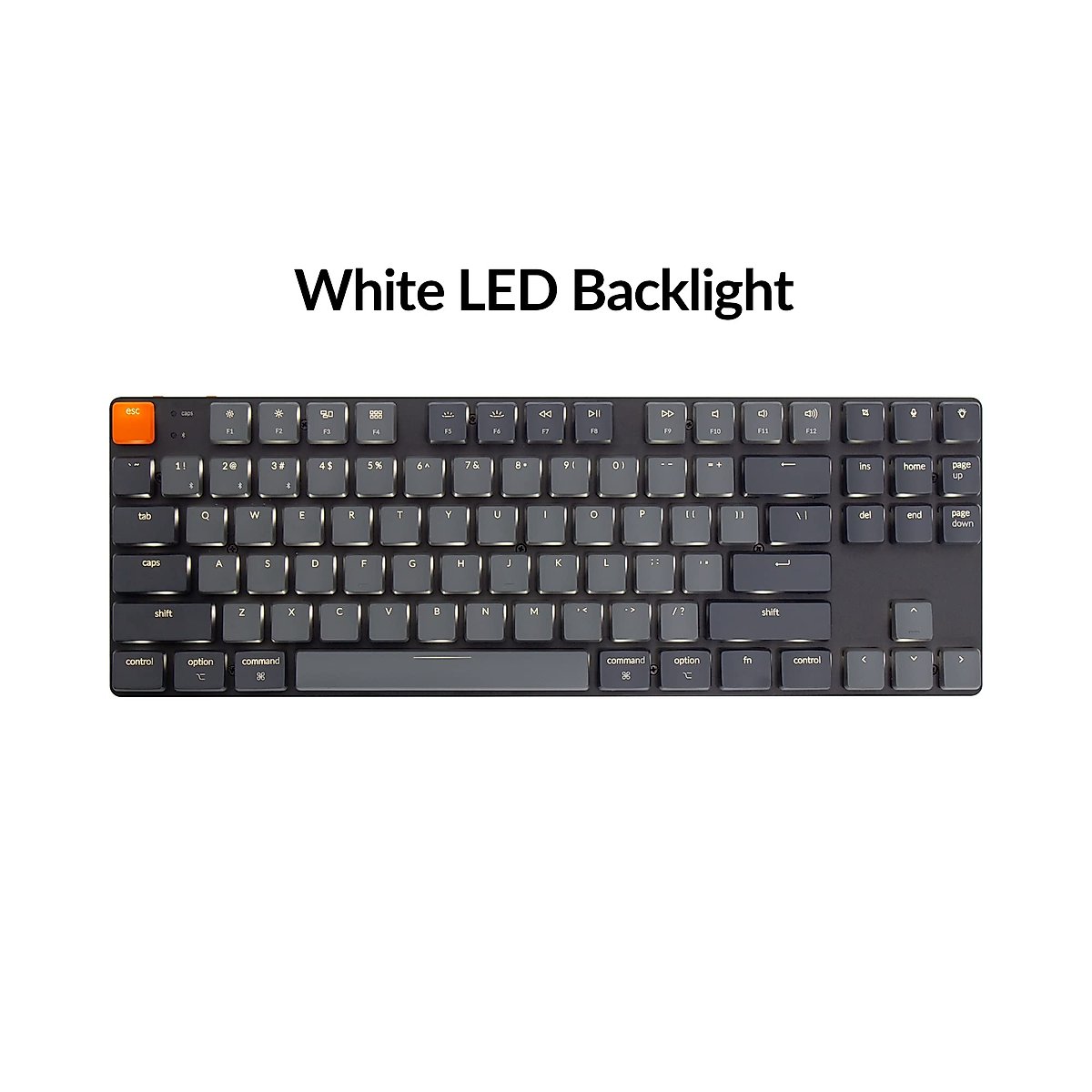 Keychron K1 SE, 87 Keys Ultra-Slim Wireless Bluetooth/USB Wired Mechanical Keyboard with White LED Backlit, Low-Profile Gateron Mechanical Blue Switch Compatible with Mac Windows