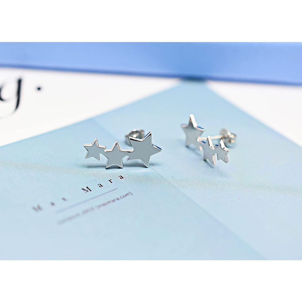 Sterling Silver Star Stud Hypoallergenic Stars Post Earrings for Girls Teens Women