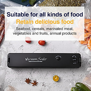 VANEME Vacuum Sealer Machine,Heat Sealer for Cookies,One-Touch Vacuum Sealer,Dry Moist Fresh Modes Sealing System For Food Preservation,Sealing Packing System for All Saving Needs