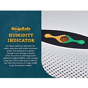 SnapSafe Rechargeable Dehumidifier Large, 75901 - Portable Moisture Absorbers for Gun Safes & Cabinets, Closets, & Pantries-Prevent Moisture Damage for Gun Safe Accessories, Firearms in Your Gun Vault
