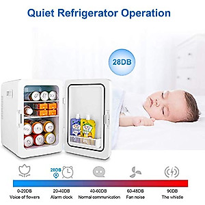 20L Mini Fridge, Mini Freezer, Large Capacity Compact Cooler and Warmer with Digital Thermostat Display and Control Temperature, Single Door Mini Fridge Freezer for Cars, Road Trips, Homes, Offices.