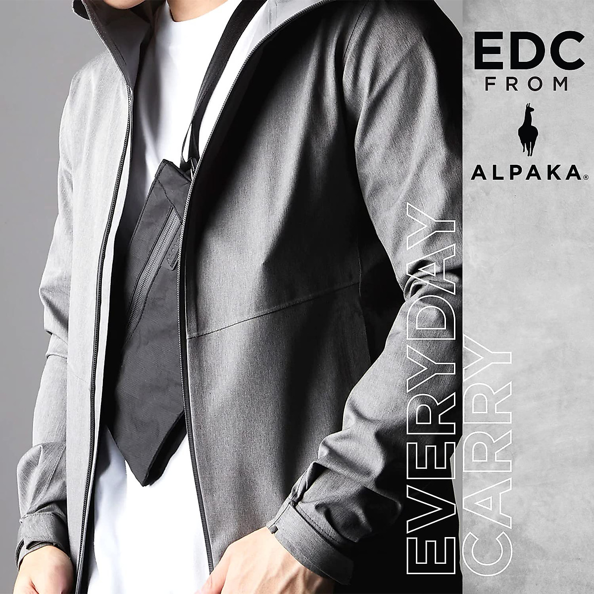 ALPAKA Large Zipper Pouch - Black Zip Pouch Max and Crossbody Sling Bag | ID Card Holder and Wallet with Zipper for Men