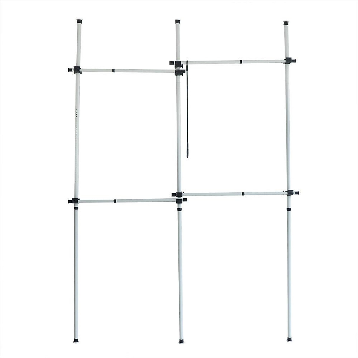 TOOL1SHOoo 2 Tiers Clothes Pipe Rack Garment Hanger Rail Storage Shilf Organizer Modern Simple Pipe Hanging Rods Clothing Rack Storage Cloth Hanging Shelf