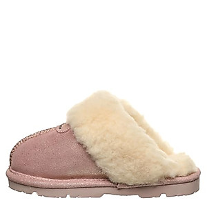 BEARPAW Loki Youth Pink Glitter Size 4 | Youth 's Slippers | Youth 's Shoes | Comfortable & Light-Weight