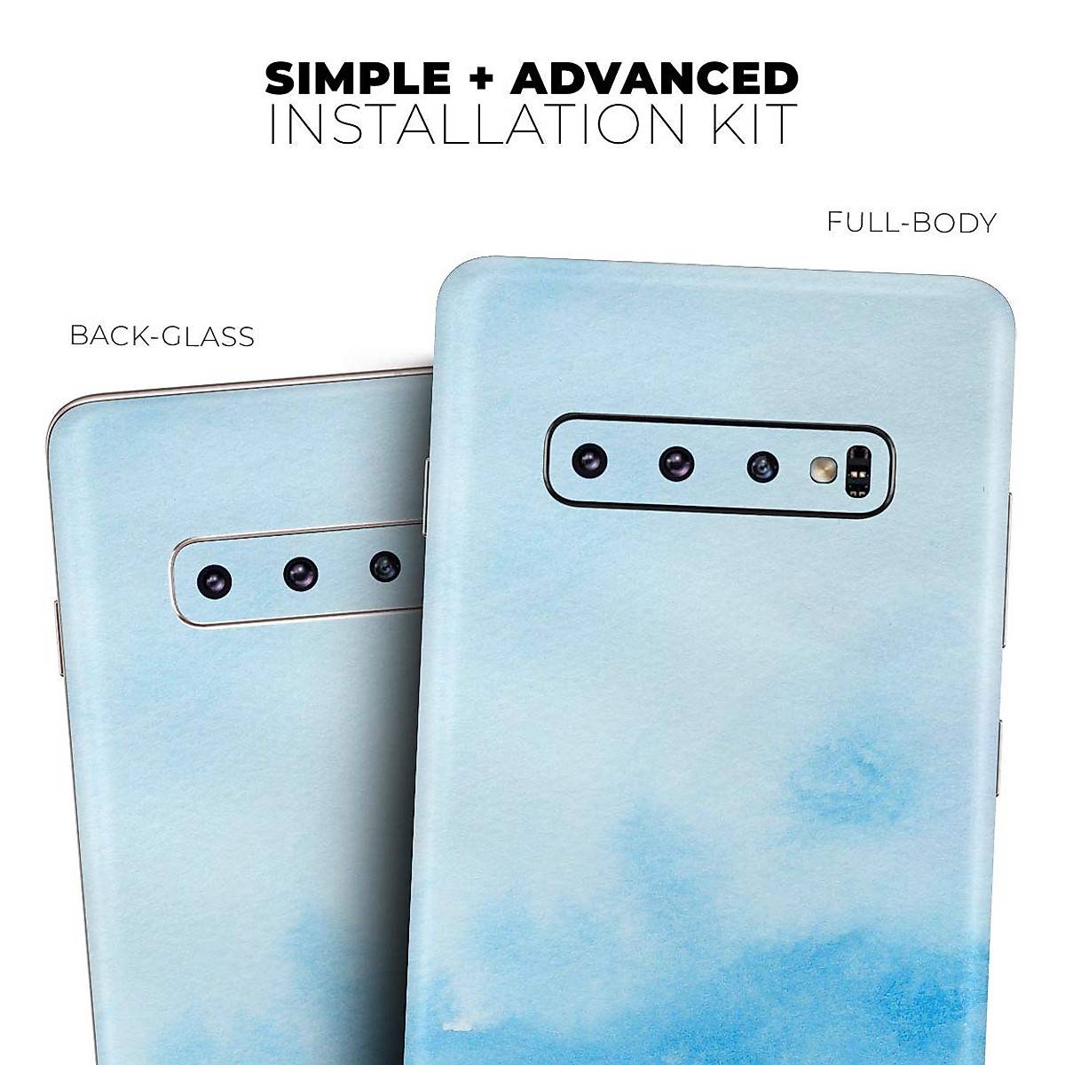 DesignSkinz Subtle Green & Blue Watercolor V2 Protective Vinyl Decal Wrap Skin Cover Compatible with The Samsung Galaxy S20 (Screen Trim & Back Glass Skin)