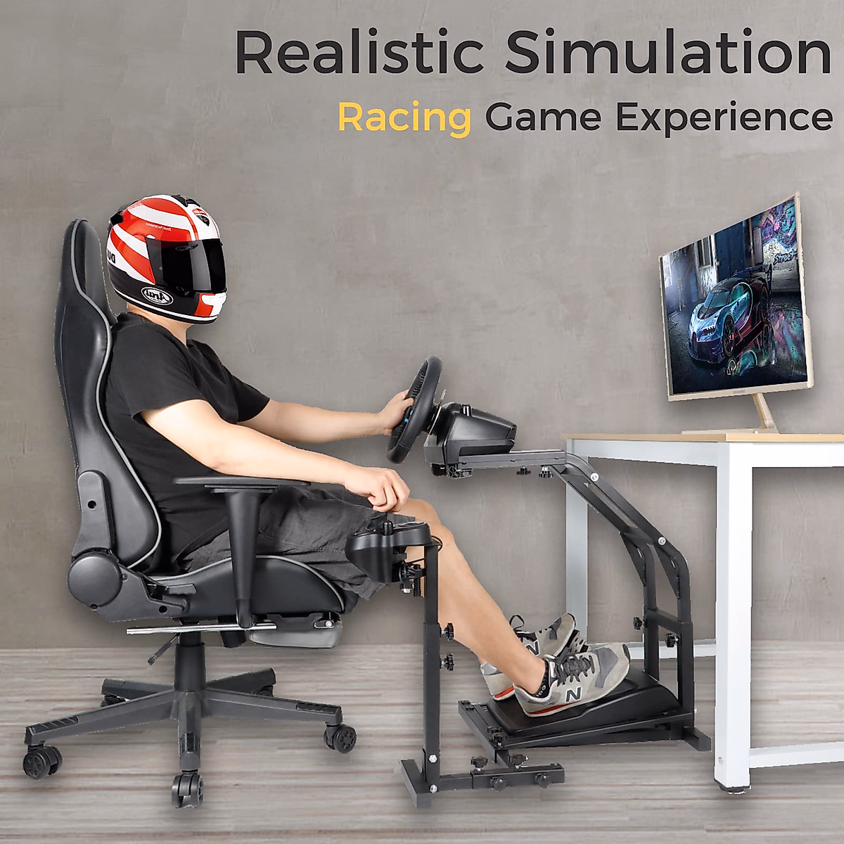 Marada Pro Racing Wheel Simulator Stand Support with V2 Stand Up Support for G29, G27 and G25 Racing Wheel Stand without Wheel, Shifter and Pedals