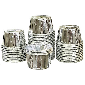Silver Foil MINI Candy Nut Cups - Mini Baking Liners - Silver 50 Pack