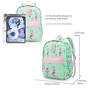 KK CRAFTS Preschool Backpack Kindergarten Little Kid Toddler School Backpacks for Boys and Girls with Chest Strap, Mermaid