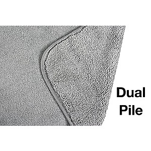 Eurow Absorbent and Fast Drying Microfiber Washcloths, 13 by 13 Inches, Gray, 4 Pack