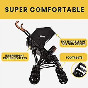 Jeep PowerGlyde Plus Side x Side Double Stroller by Delta Children, Black