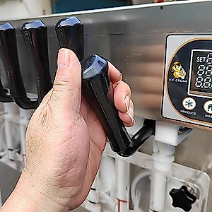 Kolzayier ETL Commercial 7(4+3 Mixed) Flavors Soft Ice Cream Machine,Floor Style Heavy Duty Soft Serve Ice Cream Maker,17 gallon/Hour,Upper Tanks Refrigerated,full Transparent Dispenser Set