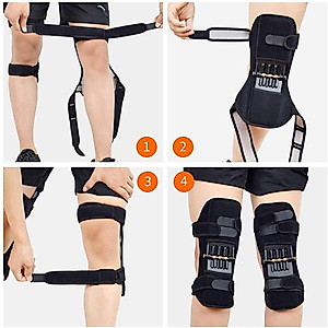 XIAORAN Knee Support - Adjustable Knee Pad Brace - Power Lift Joint Support Knee Pads Powerful Rebound Spring Force - for Gym Running Walking Basketball - Sports Injury Rehabilitation & Protection