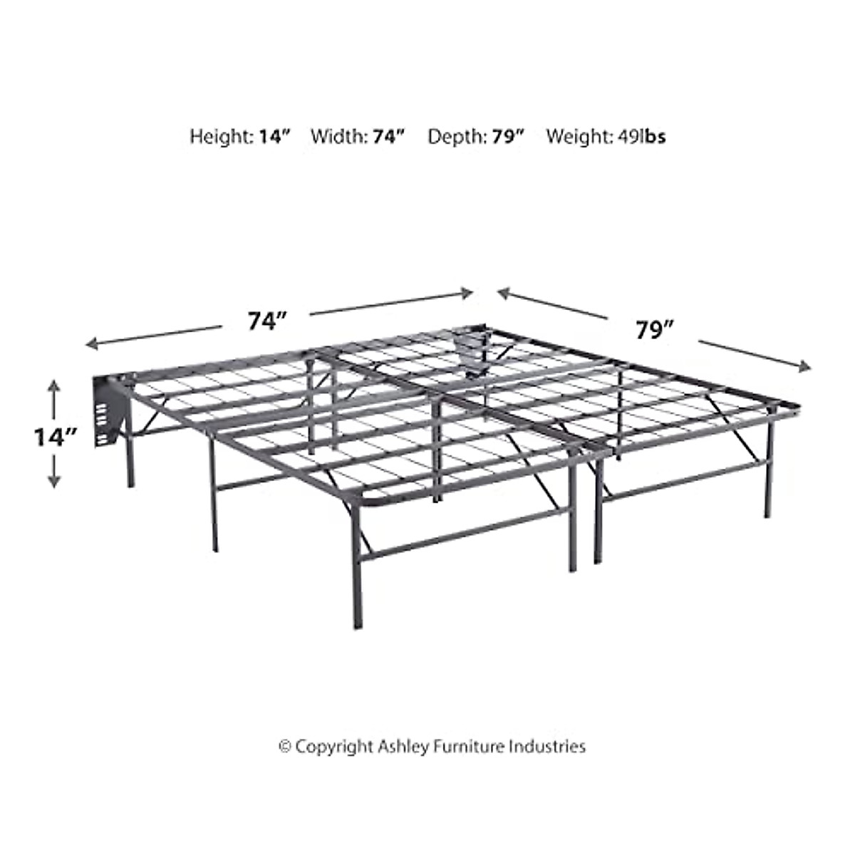 Signature Design by Ashley Better than a Boxspring RTA Foundation, 14 Inch Mattress Riser, King