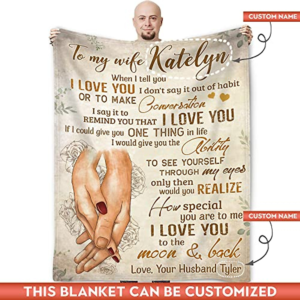 JOLOCHILL Gifts for Wife, to My Wife Blanket Mother's Day Wedding Anniversary Christmas Romantic Gifts for Her, Wife Birthday Gift Ideas, Presents for Her, Gifts for Wife Blanket 60x80