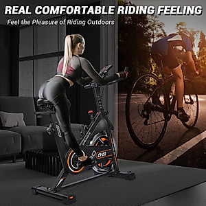 DMASUN Magnetic Resistance Exercise Bike, Indoor Cycling Bike Stationary, Cycle Bike with Comfortable Seat Cushion, Digital Display with Pulse