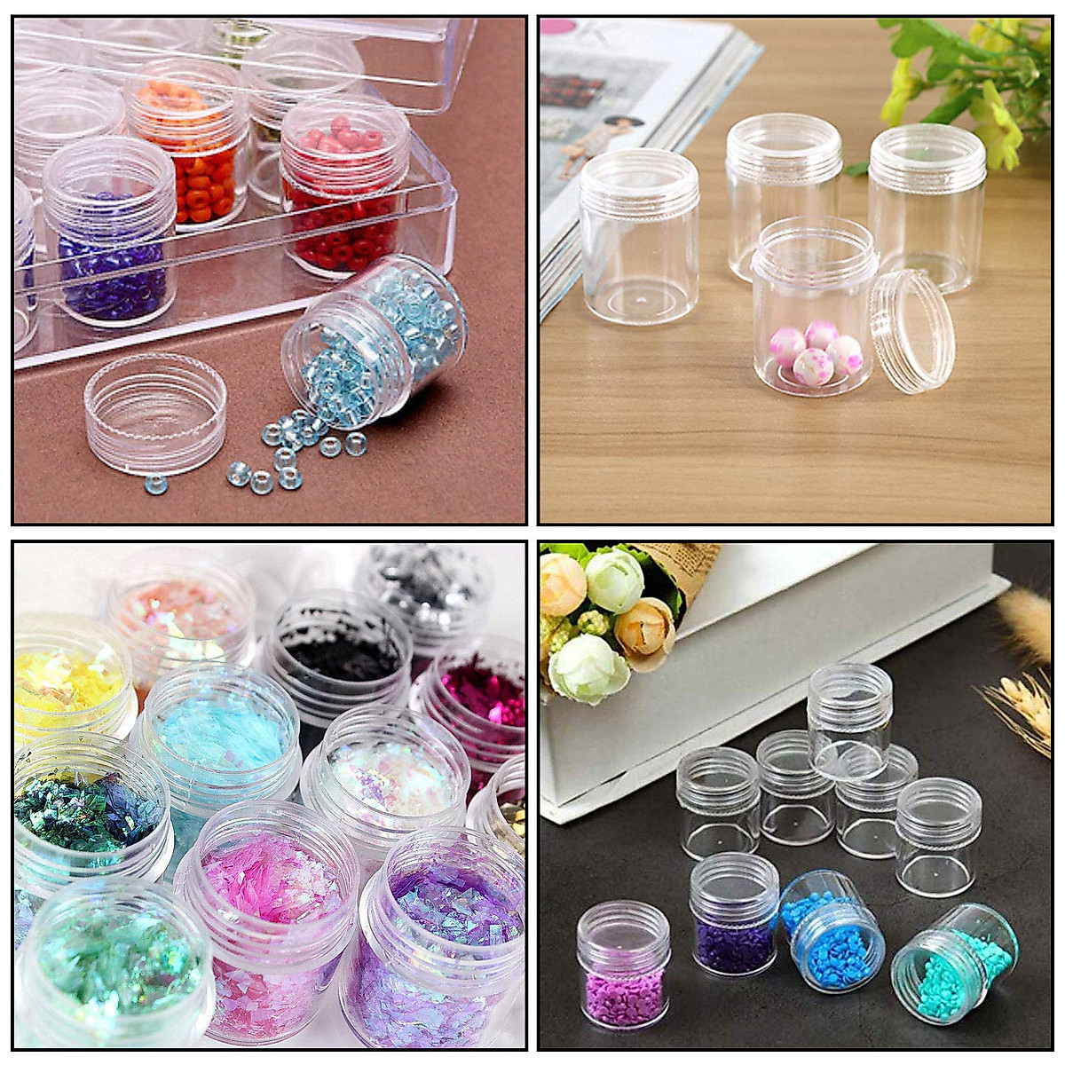 ZOENHOU 3 Pack 30 Grids Diamond Painting Storage Containers, Embroidery Diamond Storage Box Beads Organizer Case with Lid Clear Nail Art Accessories with 2 PCS Label Stickers for Jewelry DIY