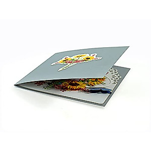 CUTPOPUP Birthday Card Pop Up, Mother's Day, 3D Greeting, Thank You Card (Sunflowers Basket)
