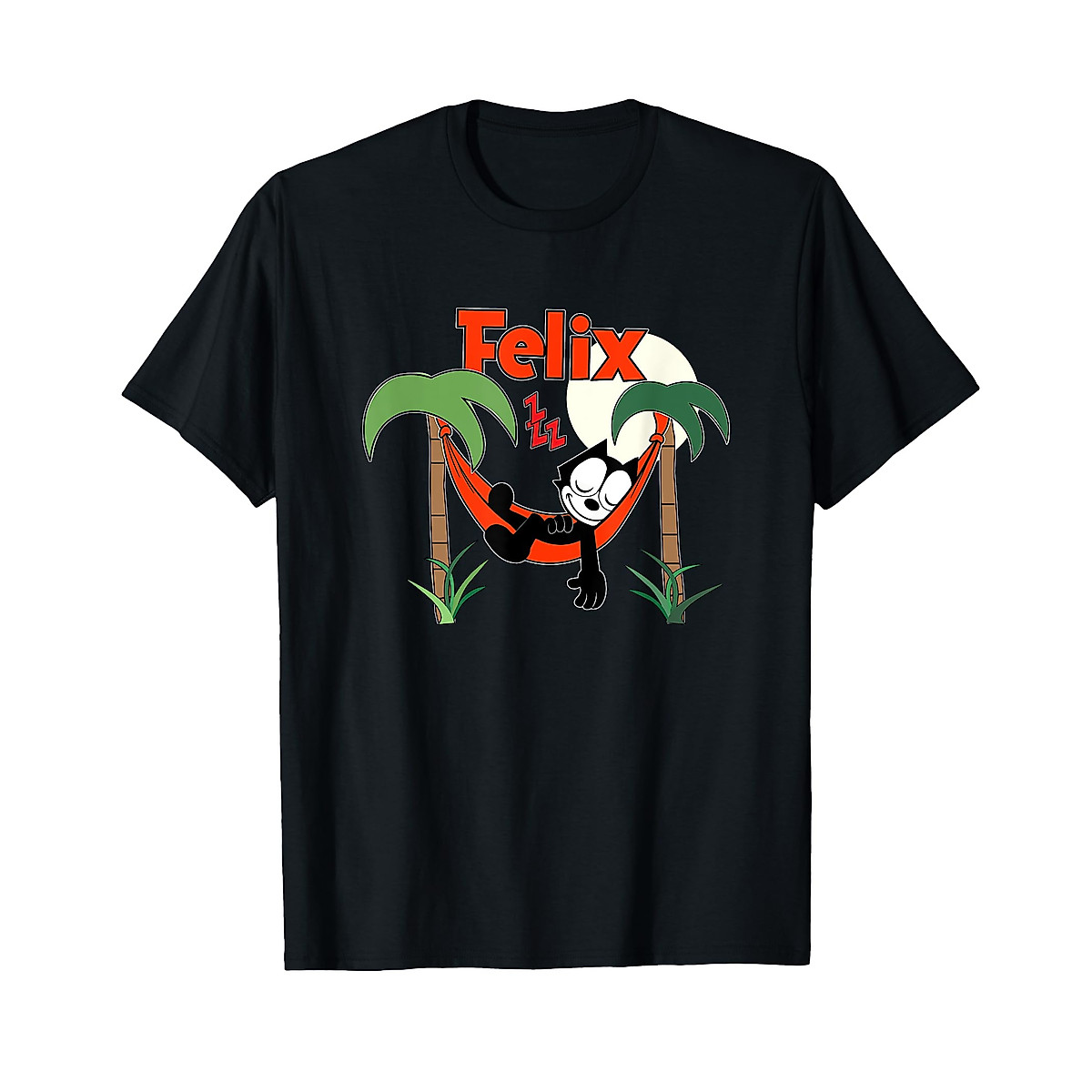 Felix Cat Naps in Hammock Vintage Cartoon Retro Graphic Tee T-Shirt