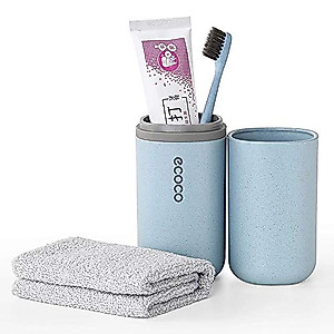 IKEAR Travel Toothbrush Cup Toothpaste Container/Case Toothbrush Organizer Toothbrush Toothpaste Holder 2 Gargle Cups Multifunction Portable Storage Cup for Business Trip Travel and Daily Use