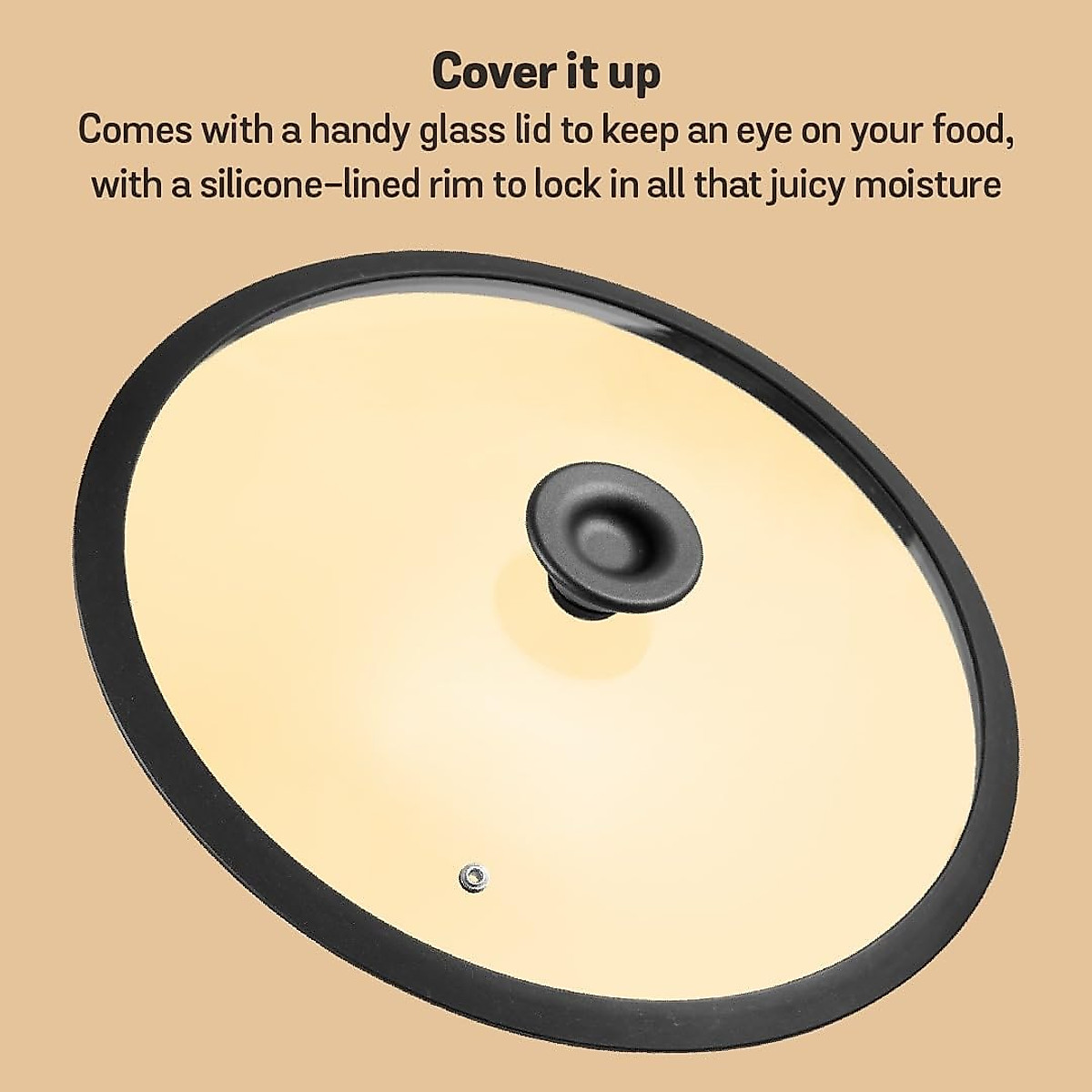 Meyer Accent Series Hard Anodized Nonstick Stirfry/Wok with Helper Handle and Glass Lid, 12.75 Inch, Matte Black