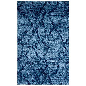SAFAVIEH Retro Collection 3' x 5' Blue / Dark Blue RET2144 Modern Abstract Non-Shedding Living Room Bedroom Accent Rug