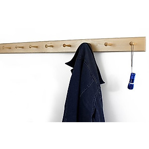 Solid Maple Shaker Peg Rack (Natural, 23" x 3.5" with 4 pegs)
