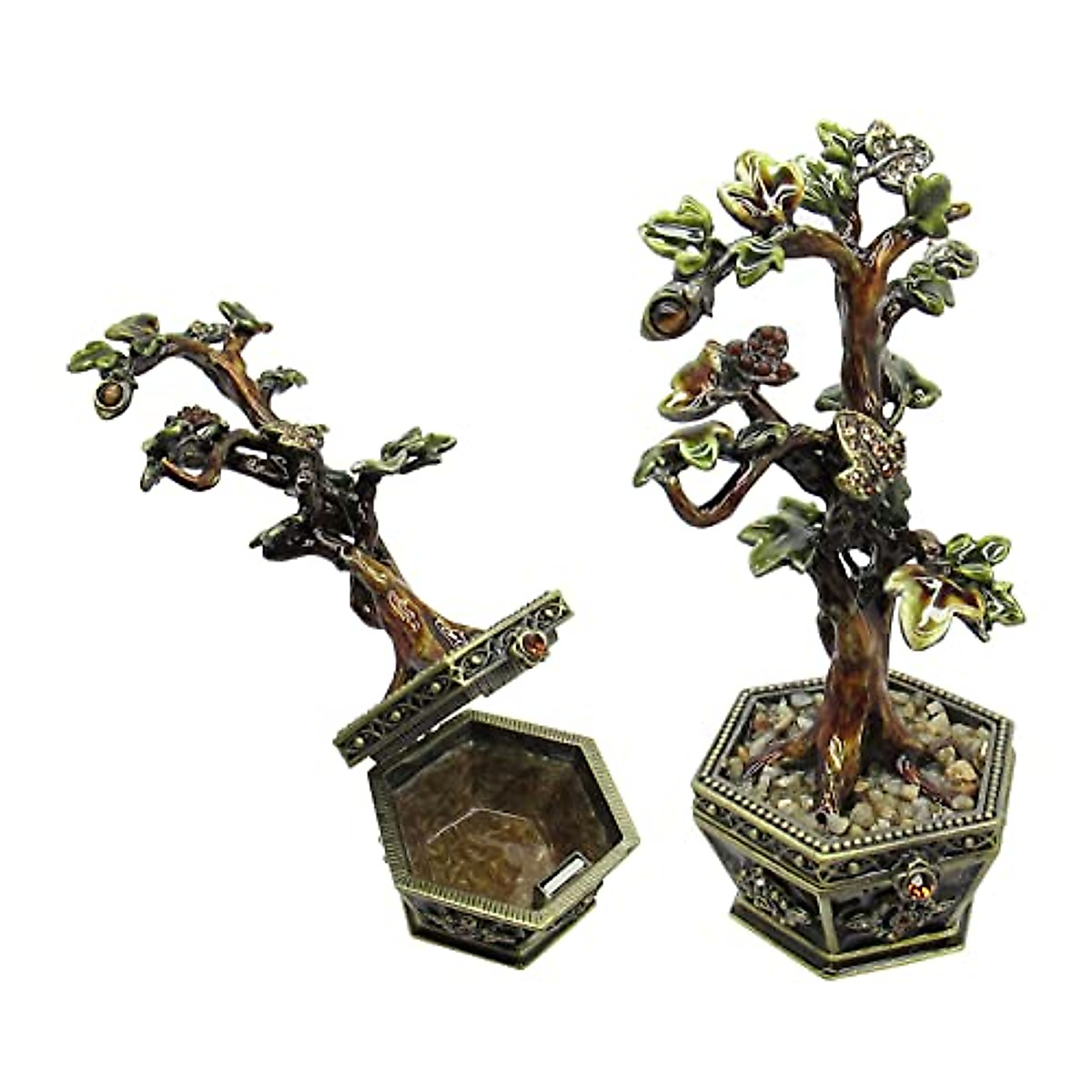 Bonsai Tree Jeweled Trinket Box with Austrian Crystals, #2