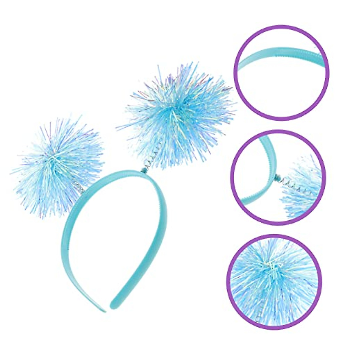 FELTECHELECTR Fluffy Headband Headband Pink Party Supplies Womens Head Bands Prom Photo Props Girl Headband Scrunchies for Women Birthday Hair Band Birthday Headbands for Women Blue Miss