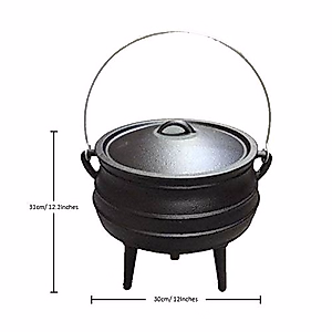 Cuisiland Seasoned 10 Quart Cast Iron Potjiekos