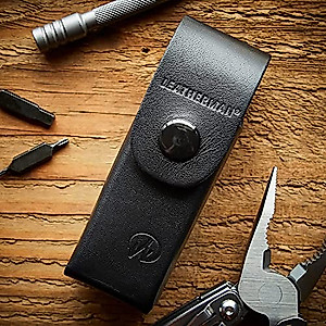 LEATHERMAN, Premium Leather Sheath for Multitools, Fits Skeletool, Crunch & Charge - Black